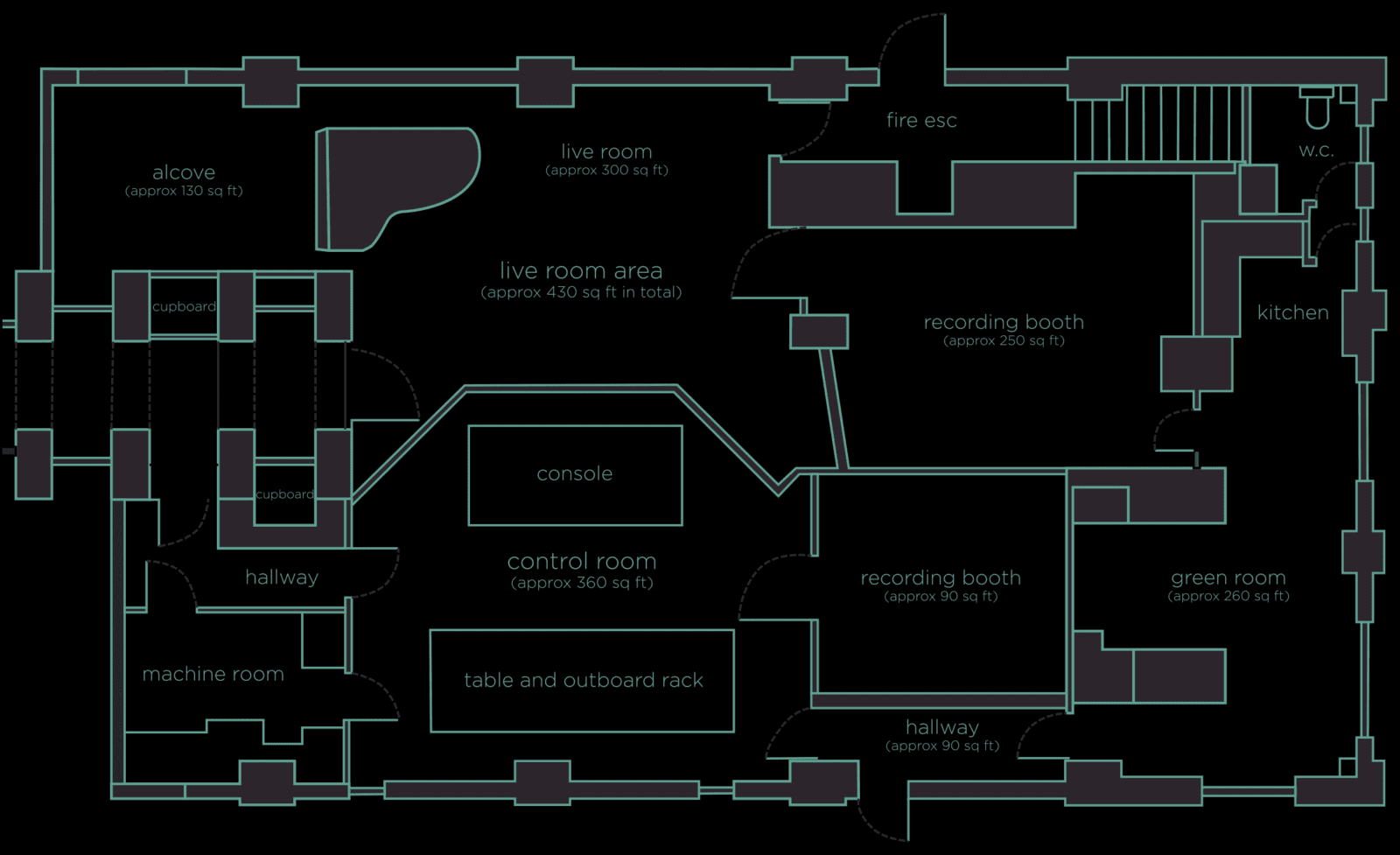 Studio Two at Windmill Lane Recording Studios