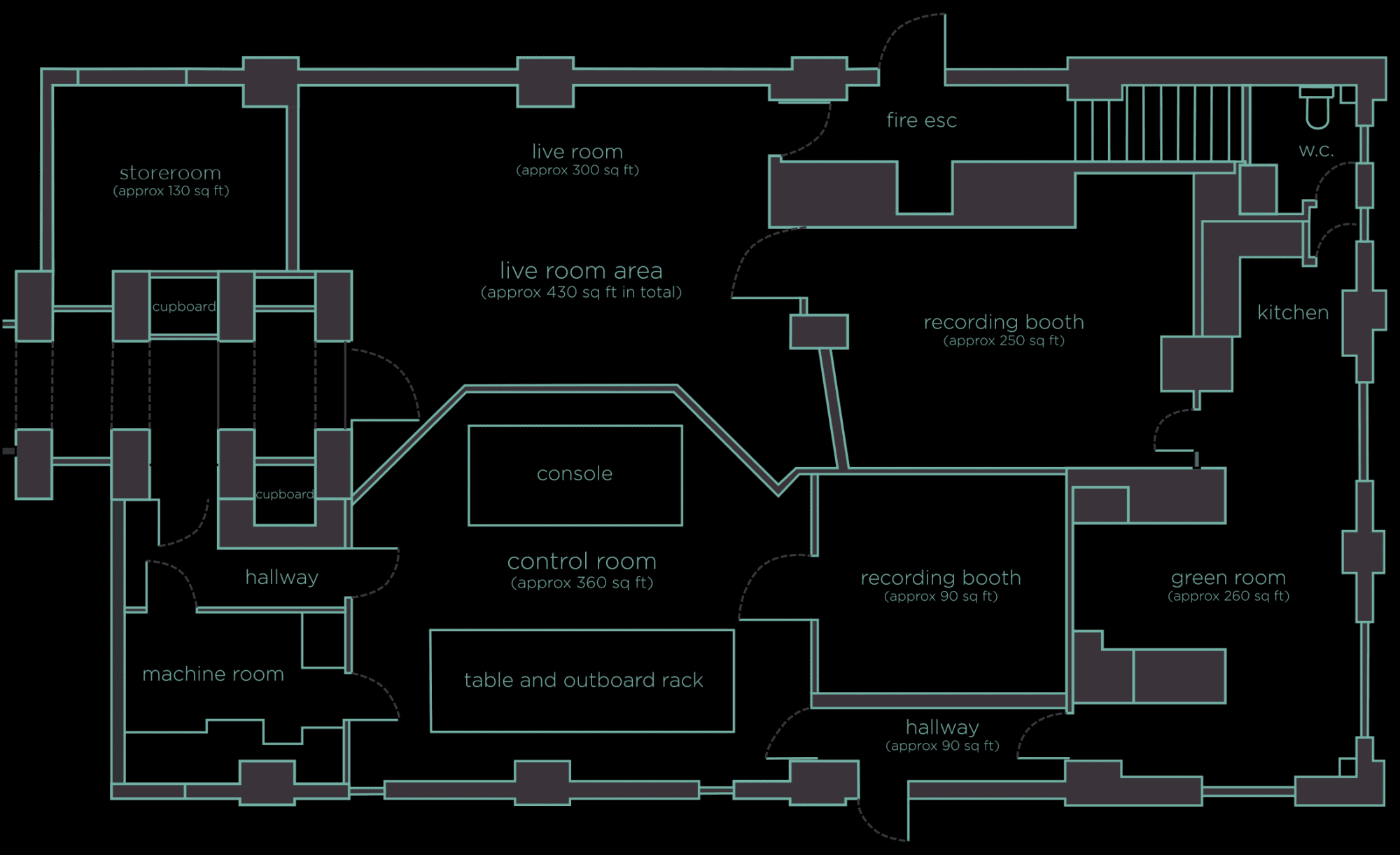 Studio Two at Windmill Lane Recording Studios
